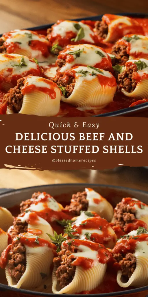 Delicious Beef and Cheese Stuffed Shells - Blessedish