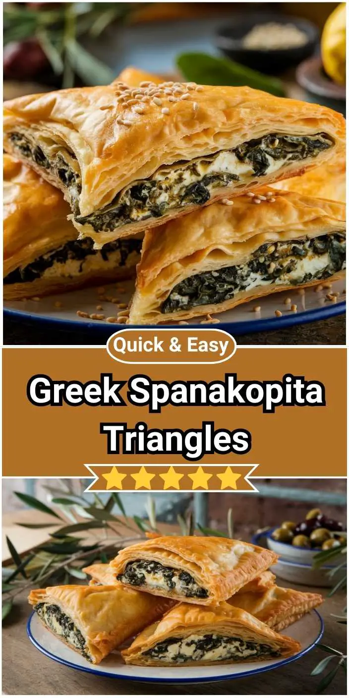 Greek Spanakopita Triangles – Feta & Spinach Flaky Pastries