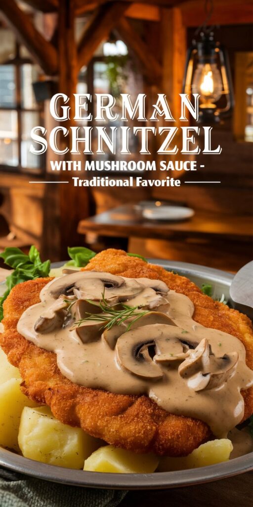 German Schnitzel with Mushroom Sauce – Traditional Favorite – Blessedish