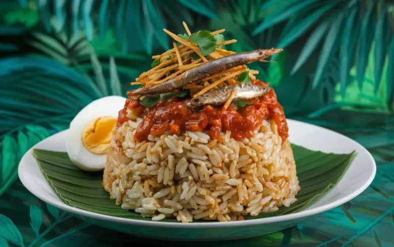 Malaysian Nasi Lemak – Coconut Rice with Spicy Sambal – Blessedish