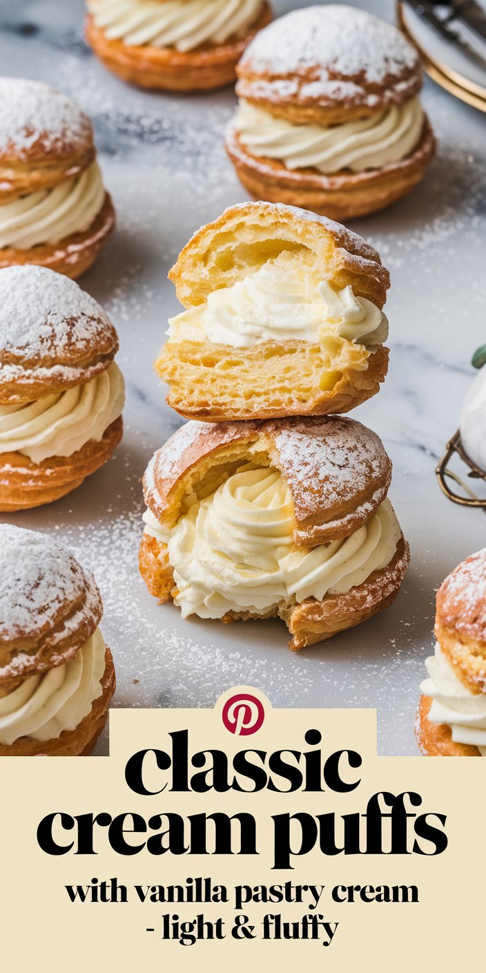 Classic Cream Puffs with Vanilla Pastry Cream – Light & Fluffy – Blessedish