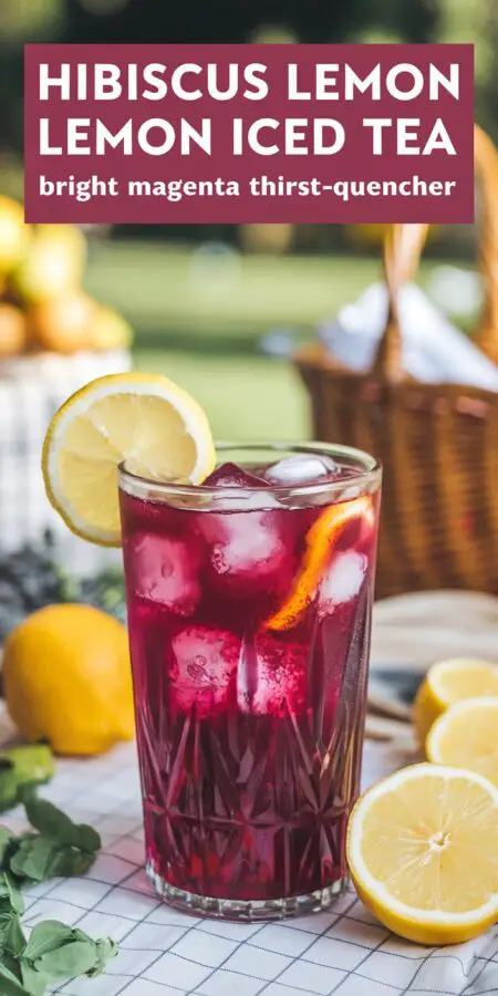 Hibiscus Lemon Iced Tea – Bright Magenta Thirst-Quencher – Blessedish