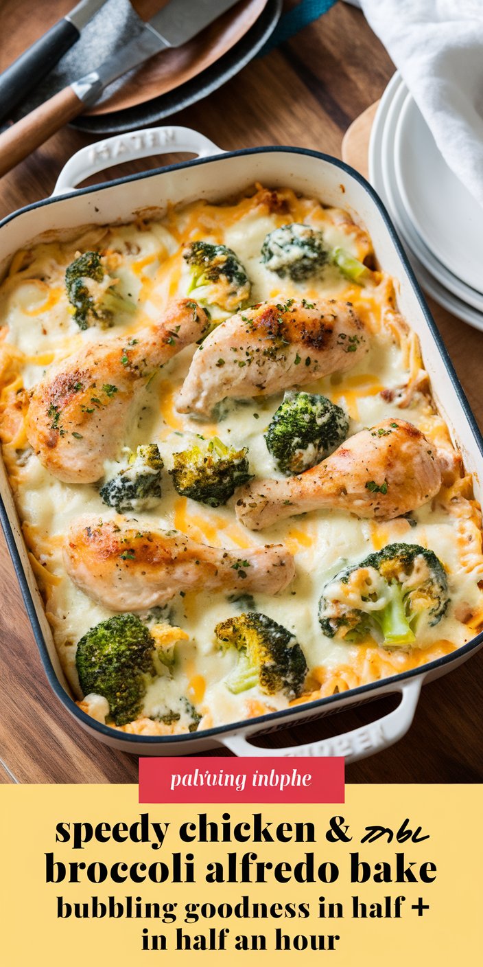 Speedy Chicken & Broccoli Alfredo Bake – Bubbling Goodness in Half an ...