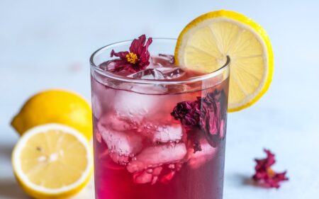 Hibiscus Lemon Iced Tea – Bright Magenta Thirst-Quencher – Blessedish