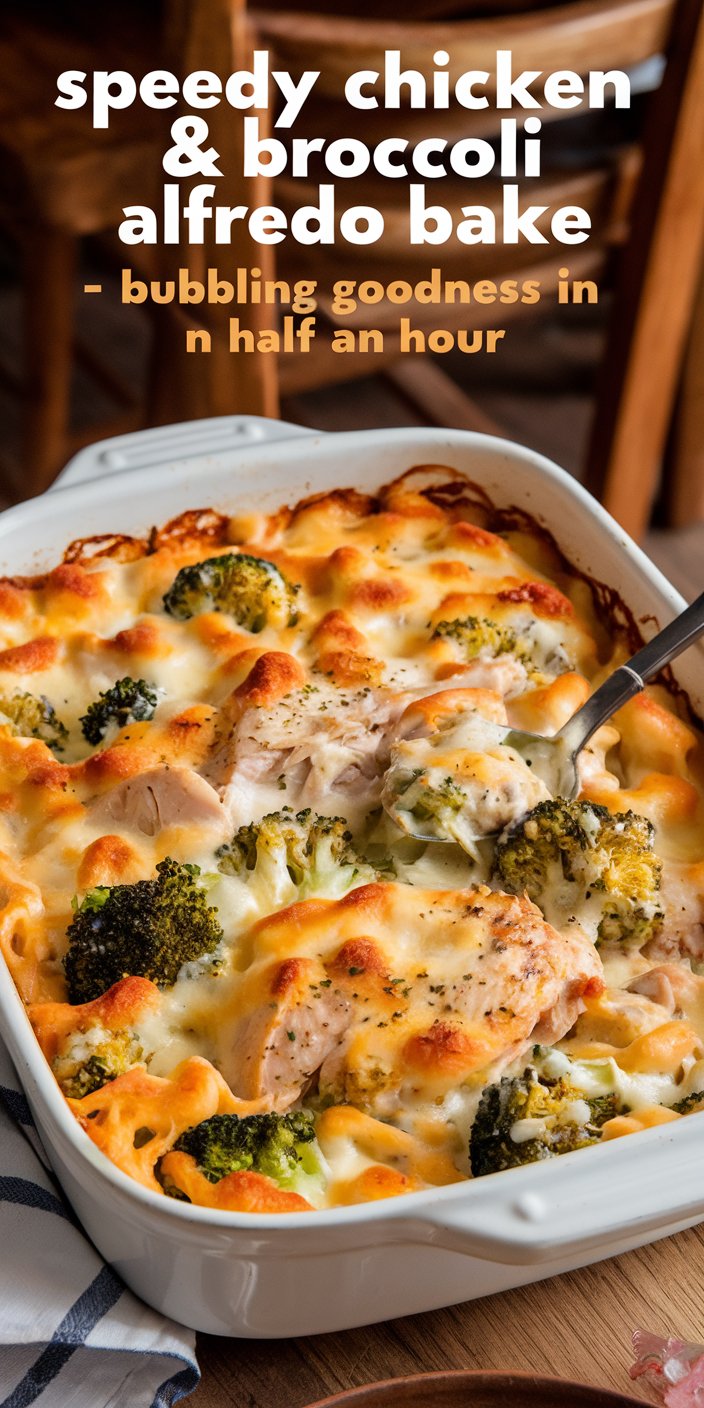 Speedy Chicken & Broccoli Alfredo Bake – Bubbling Goodness in Half an ...