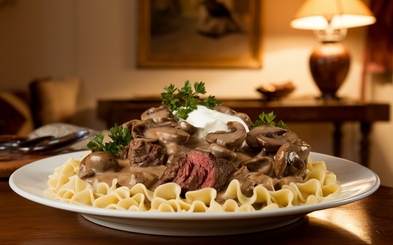 Classic Russian Beef Stroganoff: Creamy Tender Beef & Mushrooms ...