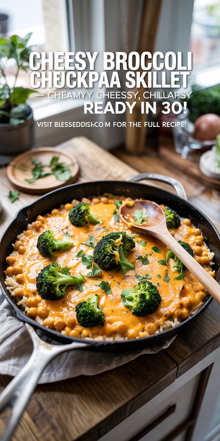 Cheesy Broccoli Cheddar Chickpea Skillet – One-Pan Veggie Perfection ...
