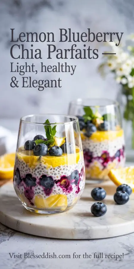 Lemon Blueberry Chia Pudding Parfaits: Zesty, Creamy, & Berry‑Bright ...