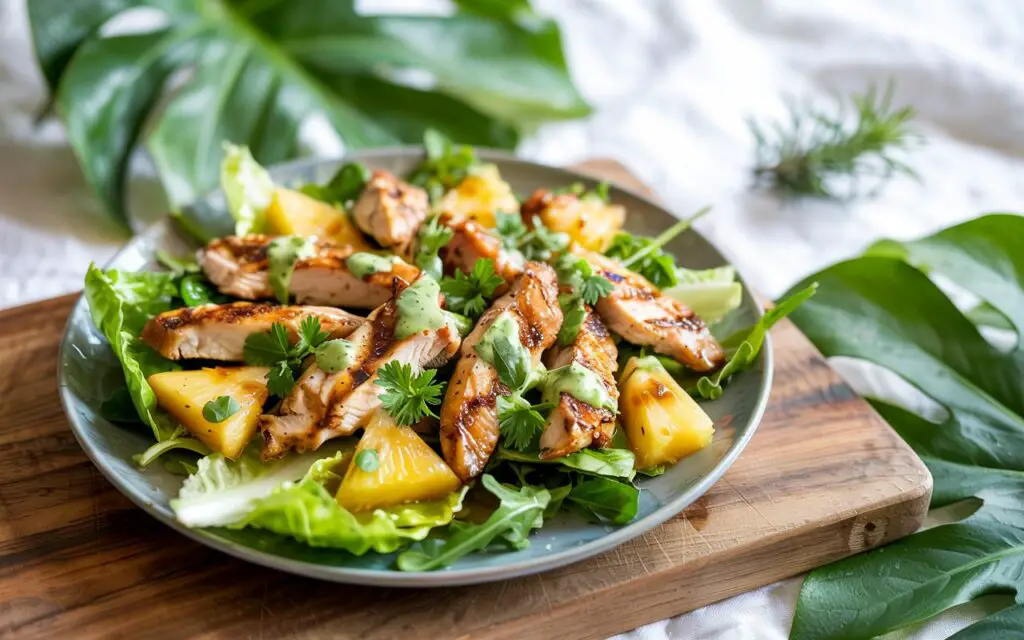 Grilled Pineapple Chicken Salad with Tangy Lime Dressing – Blessedish