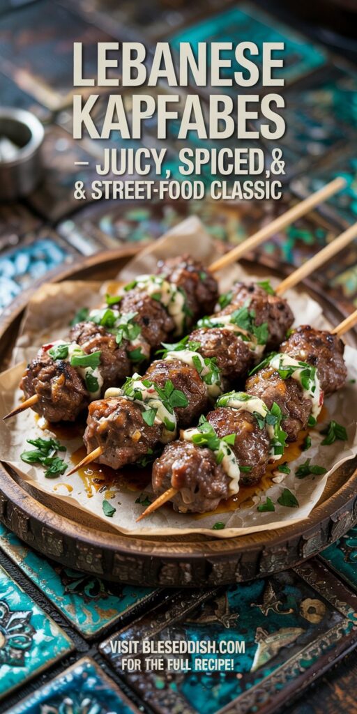 Lebanese Kafta Kebabs: Grilled Spiced Skewers with Garlic Sauce ...