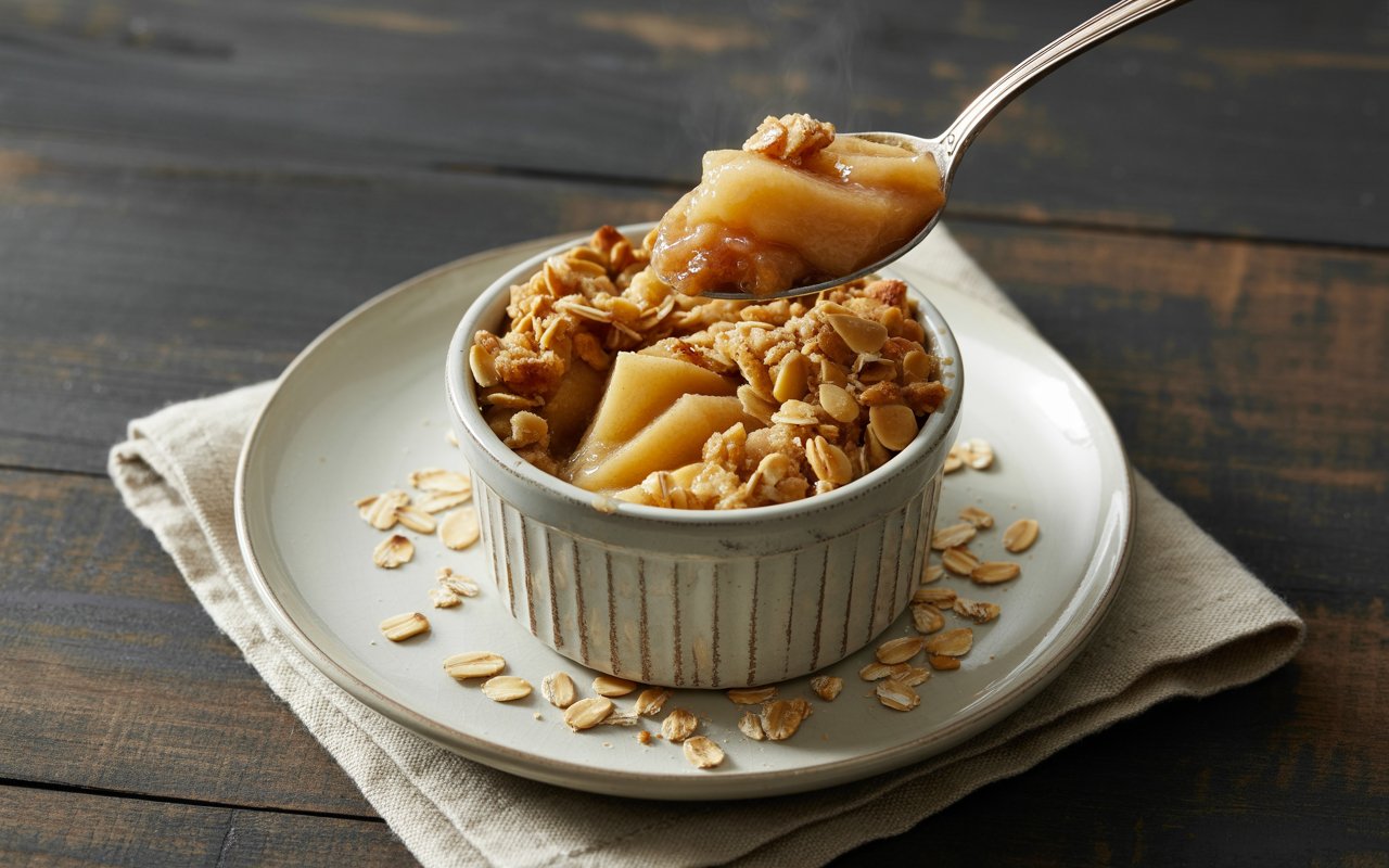 Ginger Pear Crisp – Warm Spiced Pears with Crunchy Oat Topping – Blessedish