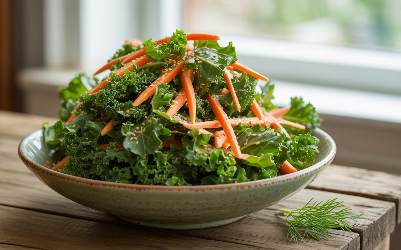 Crunchy Sesame Kale Salad with Soy-Lime Dressing – Blessedish