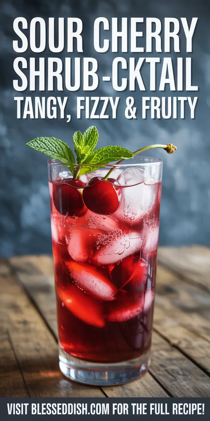 Sour Cherry Shrub Vodka Cocktail – Tangy Sparkler