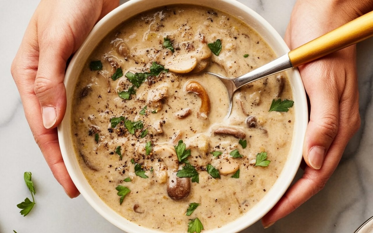 Cream of Mushroom Soup – Silky Wild & Button Mushroom Velouté – Blessedish