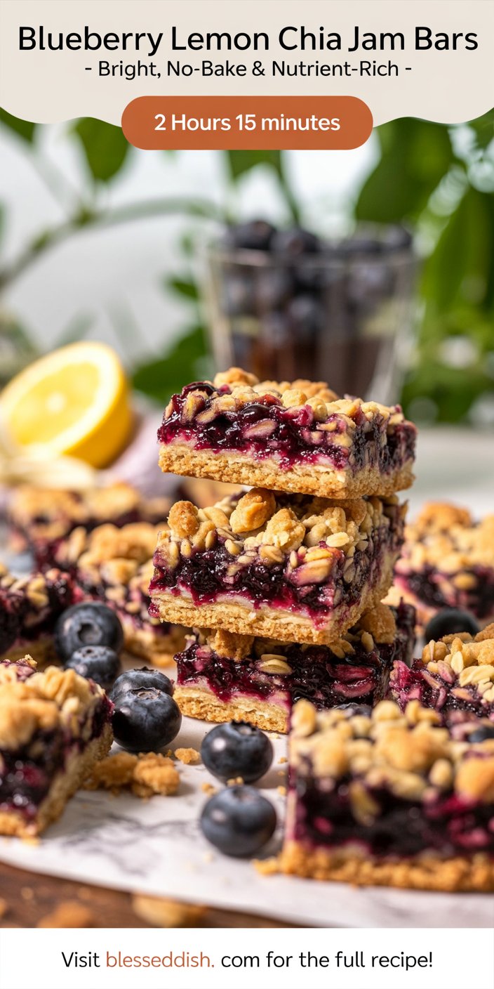 No-Bake Blueberry Lemon Chia Jam Bars