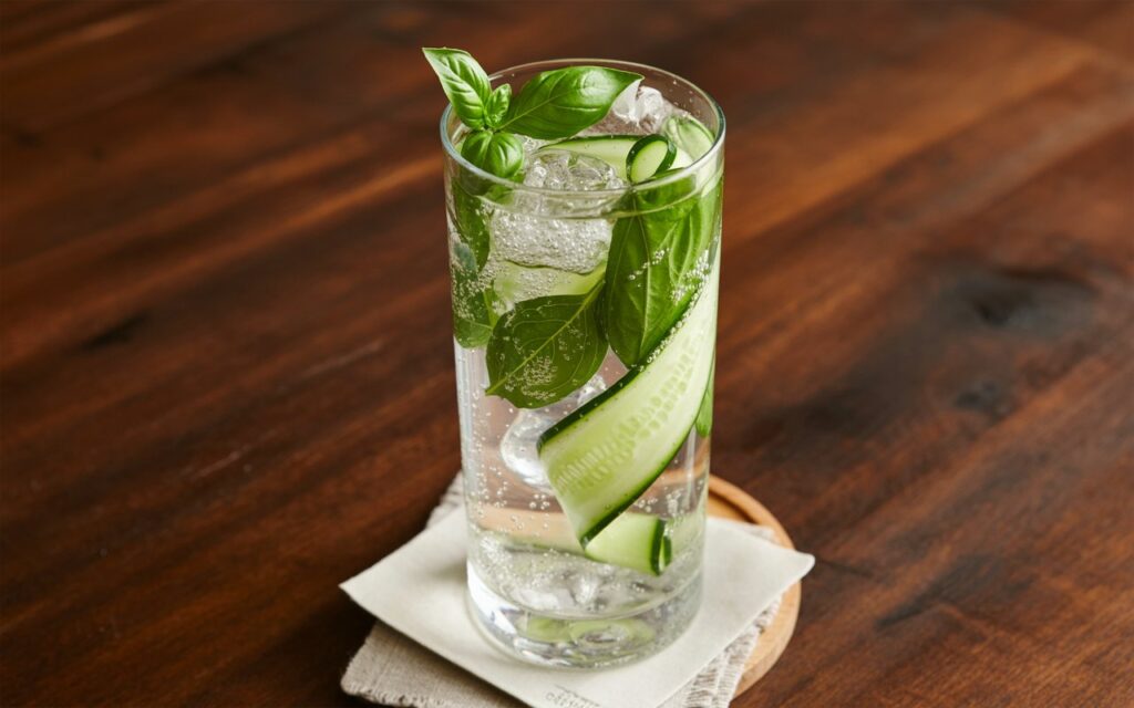 Cucumber Basil Fizz – Refreshing Herbal Highball – Blessedish