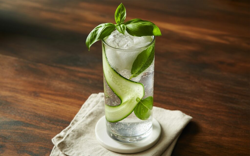 Cucumber Basil Fizz – Refreshing Herbal Highball – Blessedish