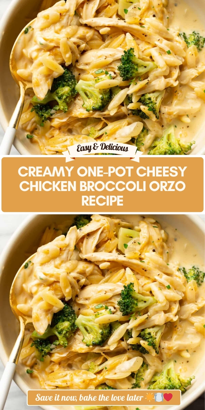 Creamy One-Pot Cheesy Chicken Broccoli Orzo Recipe – Blessedish
