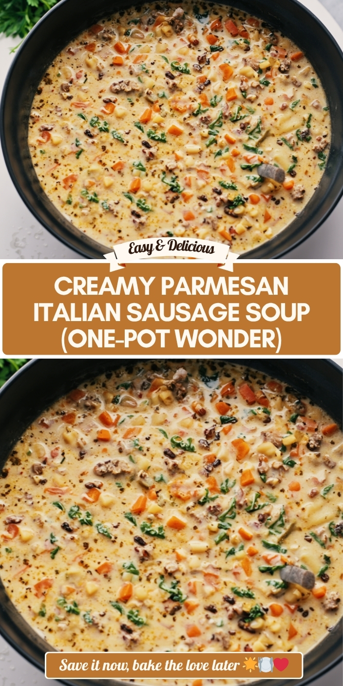 Creamy Parmesan Italian Sausage Soup (One-Pot Wonder) – Blessedish