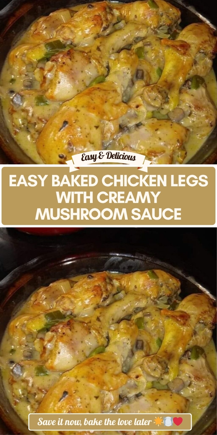 Easy Baked Chicken Legs with Creamy Mushroom Sauce – Blessedish