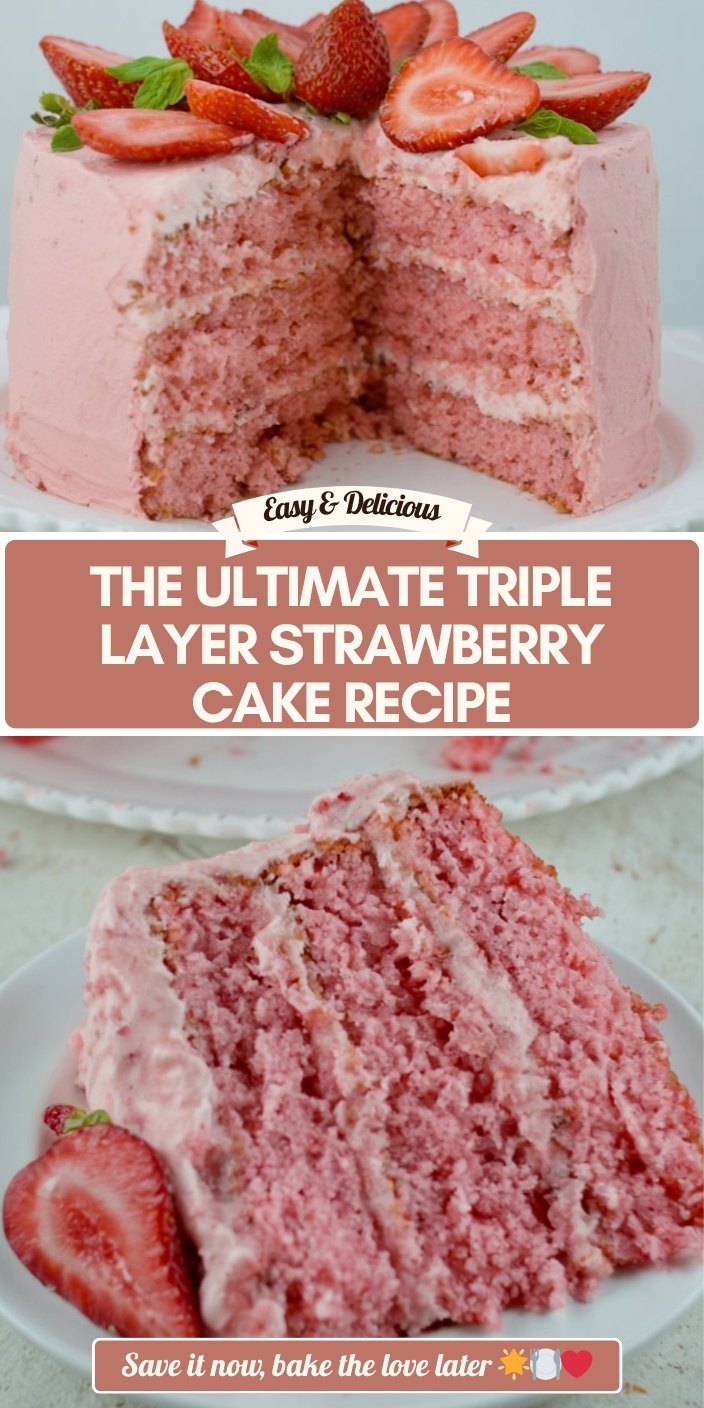 The Ultimate Triple Layer Strawberry Cake Recipe – Blessedish