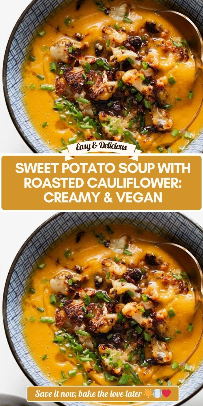 Sweet Potato Soup with Roasted Cauliflower: Creamy & Vegan – Blessedish
