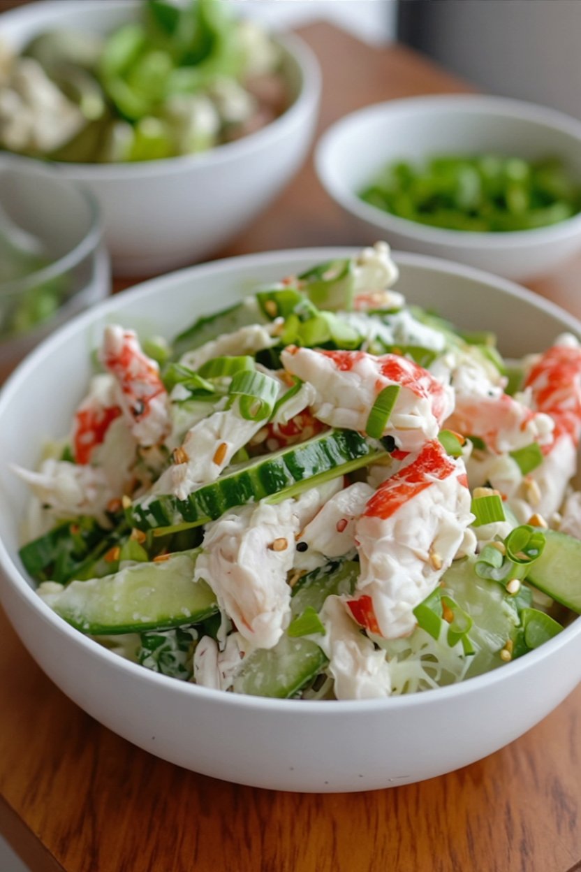 Refreshing Cucumber Salad with Crab Meat: A Creamy Japanese Delight ...