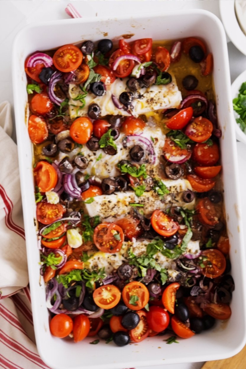 15-Minute Mediterranean Baked Cod: Healthy & Flavorful – Blessedish