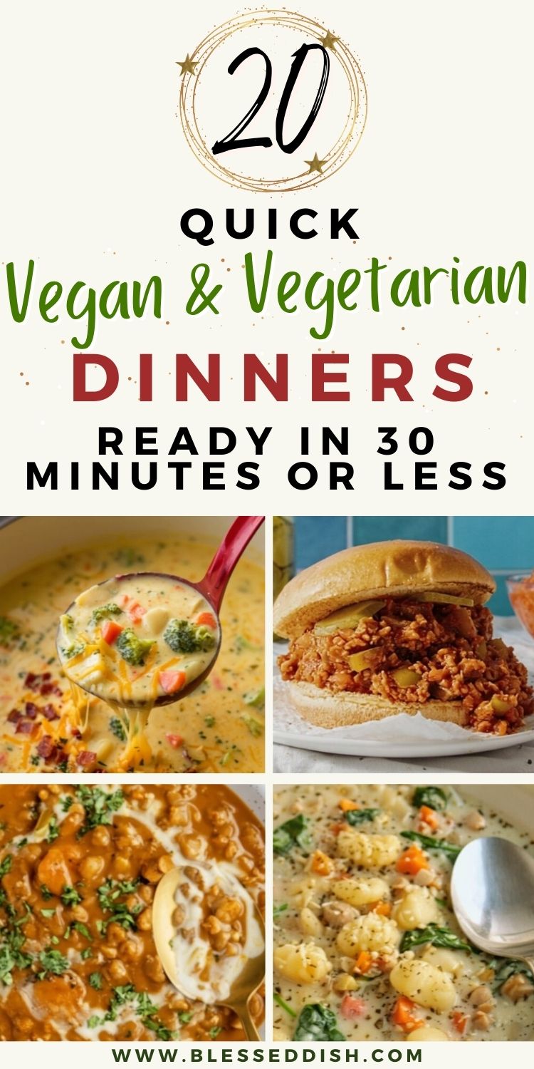 20 Quick Vegan & Vegetarian Dinners Ready in 30 Minutes or Less ...