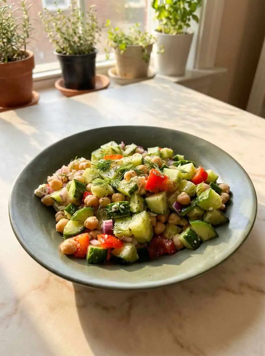 Cucumber Chickpea Salad with Feta and Lemon – Blessedish