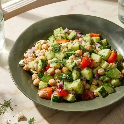 Cucumber Chickpea Salad with Feta and Lemon – Blessedish